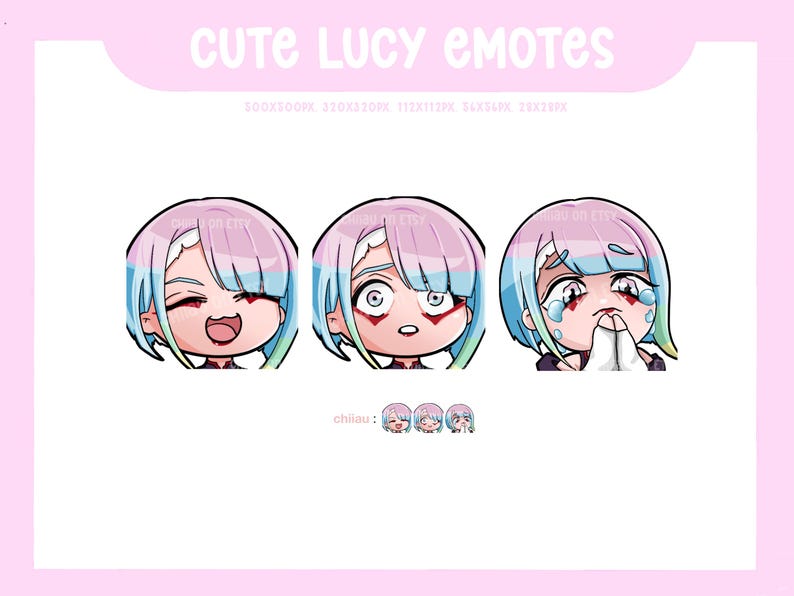 LUCY CYBERPUNK EMOTES, Cyberpunk Edgerunners Emotes, Cute Anime Girl ...