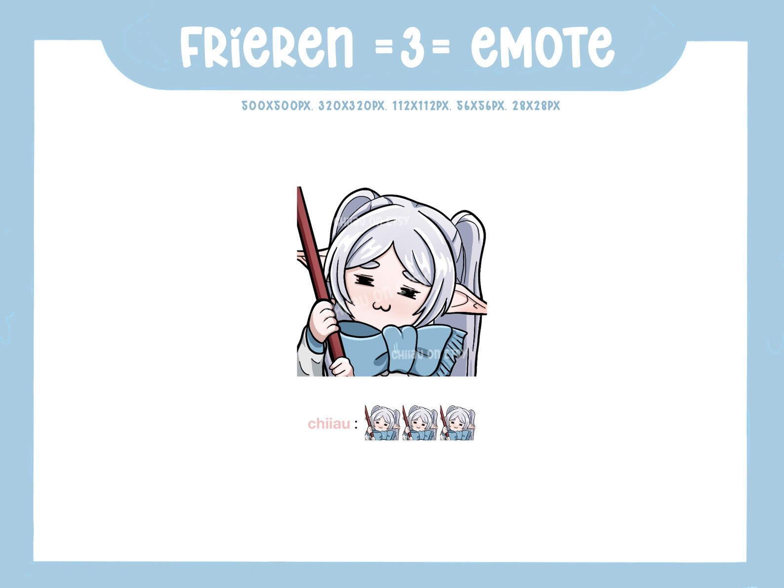 Frieren Embarrassed Emote, Anime Girl Twitch Emote (instant Download ...