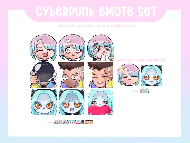 CYBERPUNK EMOTE SET, 9 Emotes With 2 Bonuses! Cyberpunk Edgerunners ...