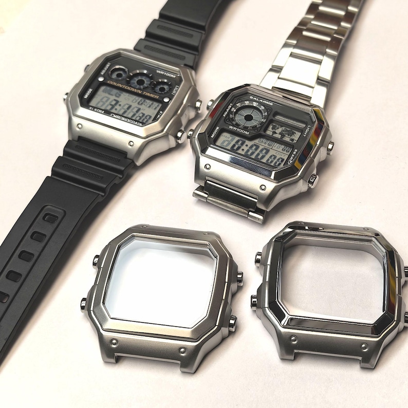 Casio Royale Full Metal Case Mod: AE1200WH World Time Watch, Silver ...