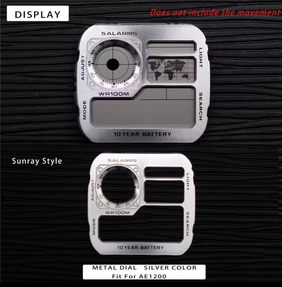 Casio Royale Full Metal Faceplate Mod: AE1200WH World Time Watch - Etsy