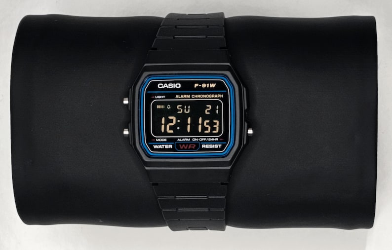 Custom Black Casio F91W Mod: Retro Negative Display Digital Watch - Etsy