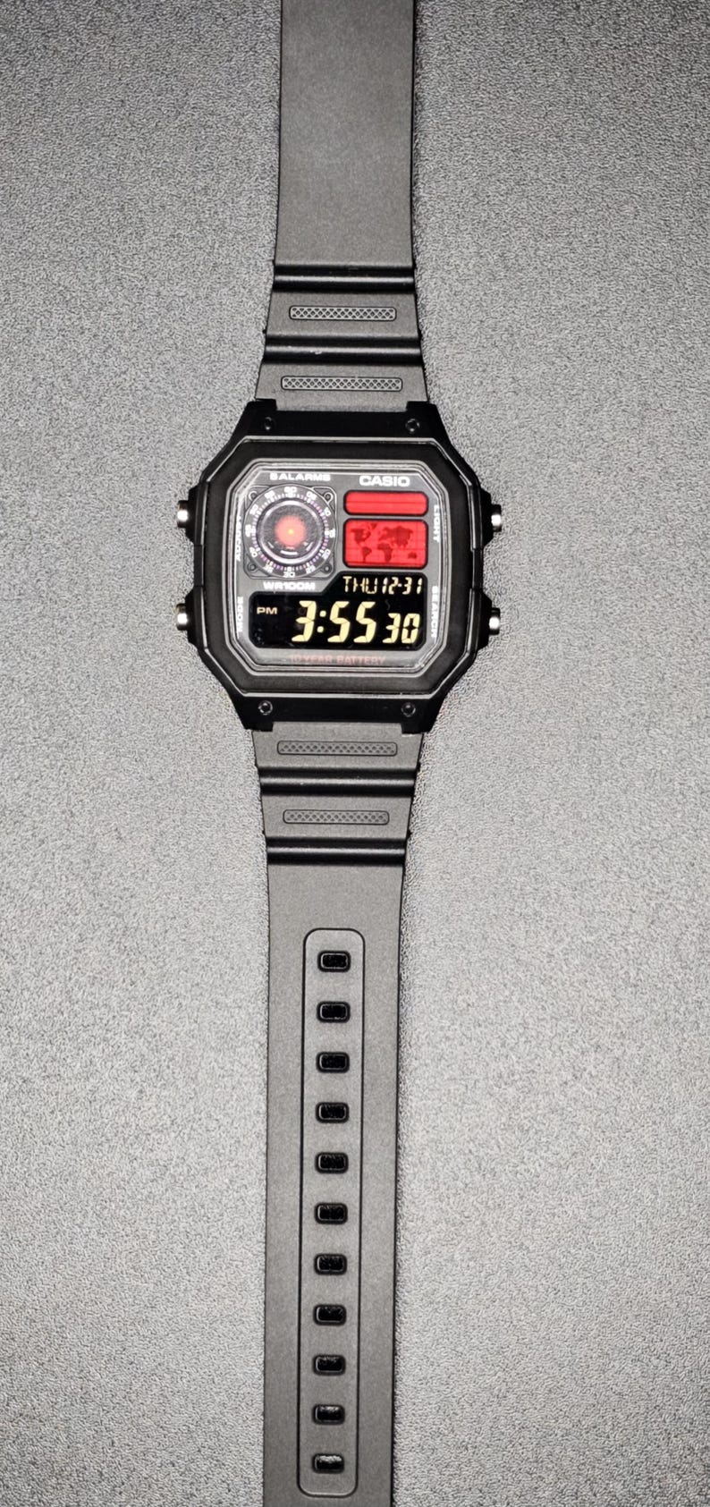 Custom Casio AE1200 Watch: "terminator" Mod With Red Filter, Gift ...