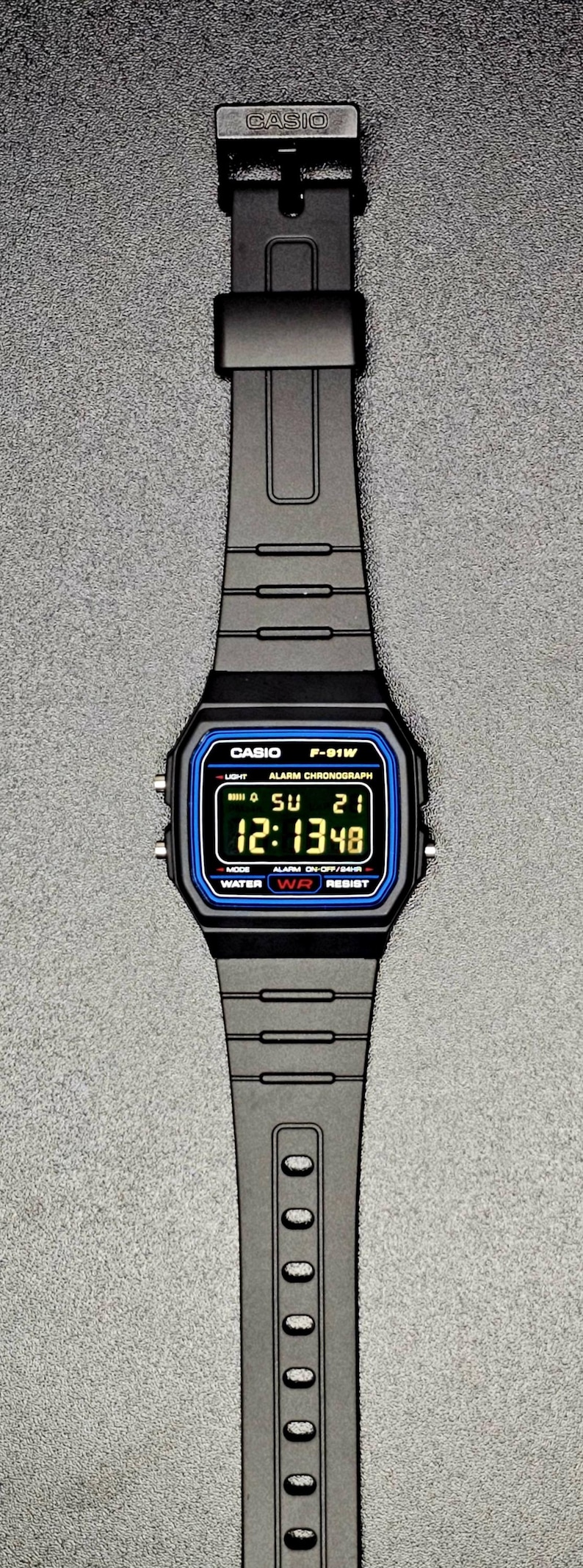 Custom Black Casio F91W Mod: Retro Negative Display Digital Watch - Etsy