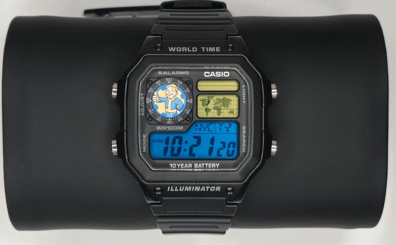 Custom Casio AE1200 “fallout” Mod – Yellow & Blue Filter | World Time ...