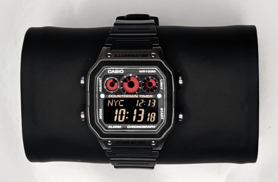 Custom Casio AE1300 Mod – Red Filter Negative Display Digital Watch ...