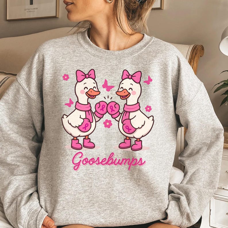 Breast Cancer Awareness T-shirt Sweatshirt Hoodie, Goosebumps Pink ...