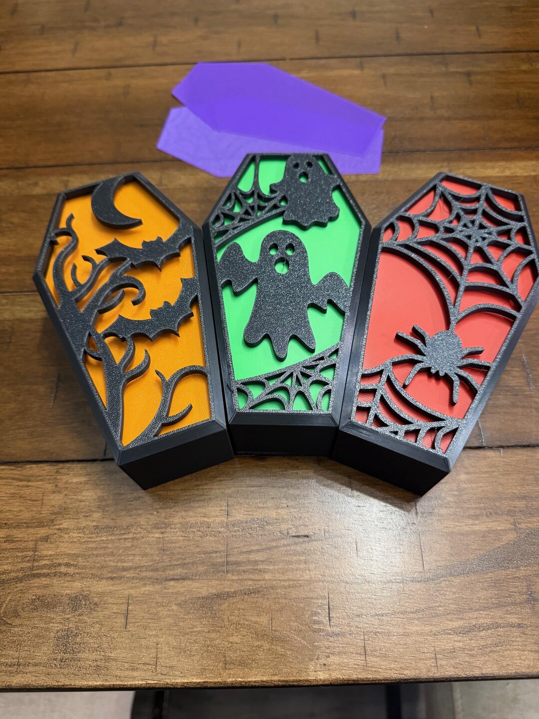 3D Printed Halloween Coffin Box: Spooky Candy Dish, Tealight Holder - Etsy