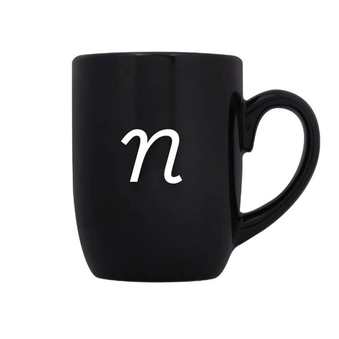 Personalized Initial Mug | Minimal Monogram, 14 Oz Stoneware - Etsy
