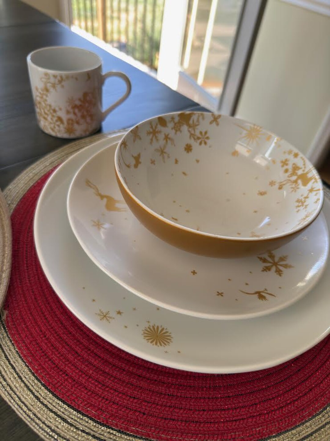 Tord Boontje Dinnerware, Gold and White Winter Scene. - Etsy