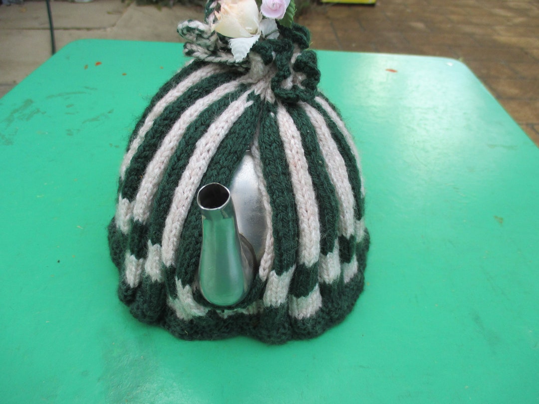 Vintage Tea Cozy Green and White Stripes Vintage Style for Your Teapot ...