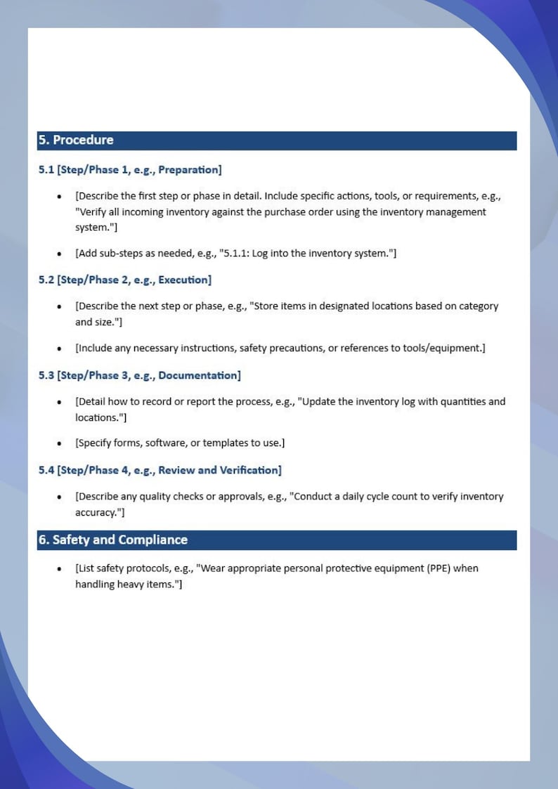 Professional SOP Documentation Template | SOP Document | Standard ...