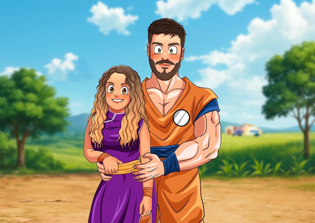 Custom DBZ Anime Style | Personalized Portrait | Digital File A2 A3 A4 ...