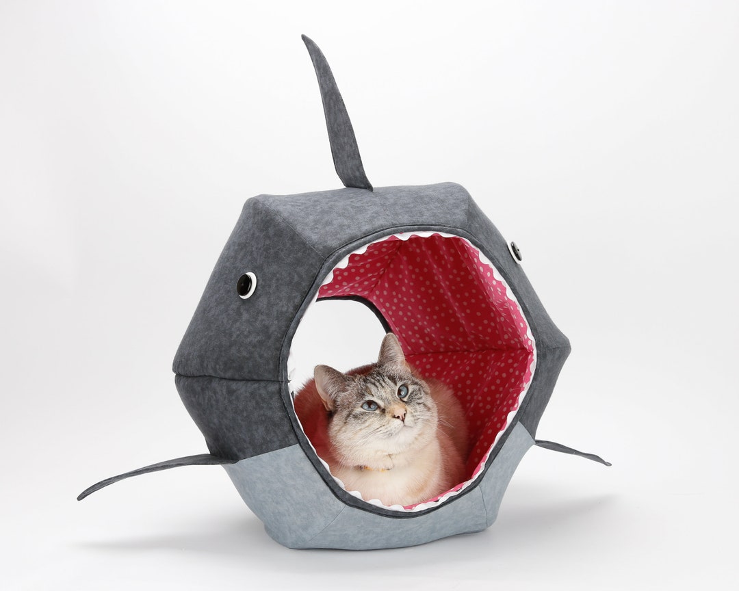 Great White Shark Cat Ball Cave Style Bed for Pets - Etsy