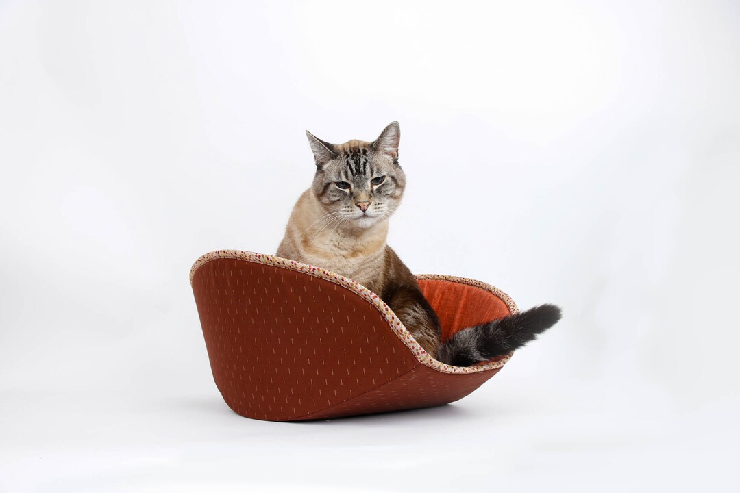Jumbo Cat Canoe Bed for Big Cats Brick Red and Terra Cotta Ginger - Etsy