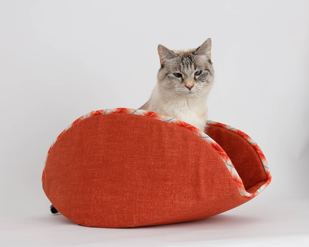 Jumbo Cat Canoe Bed for Big Cats Southwestern Decor for Cats Rust ...