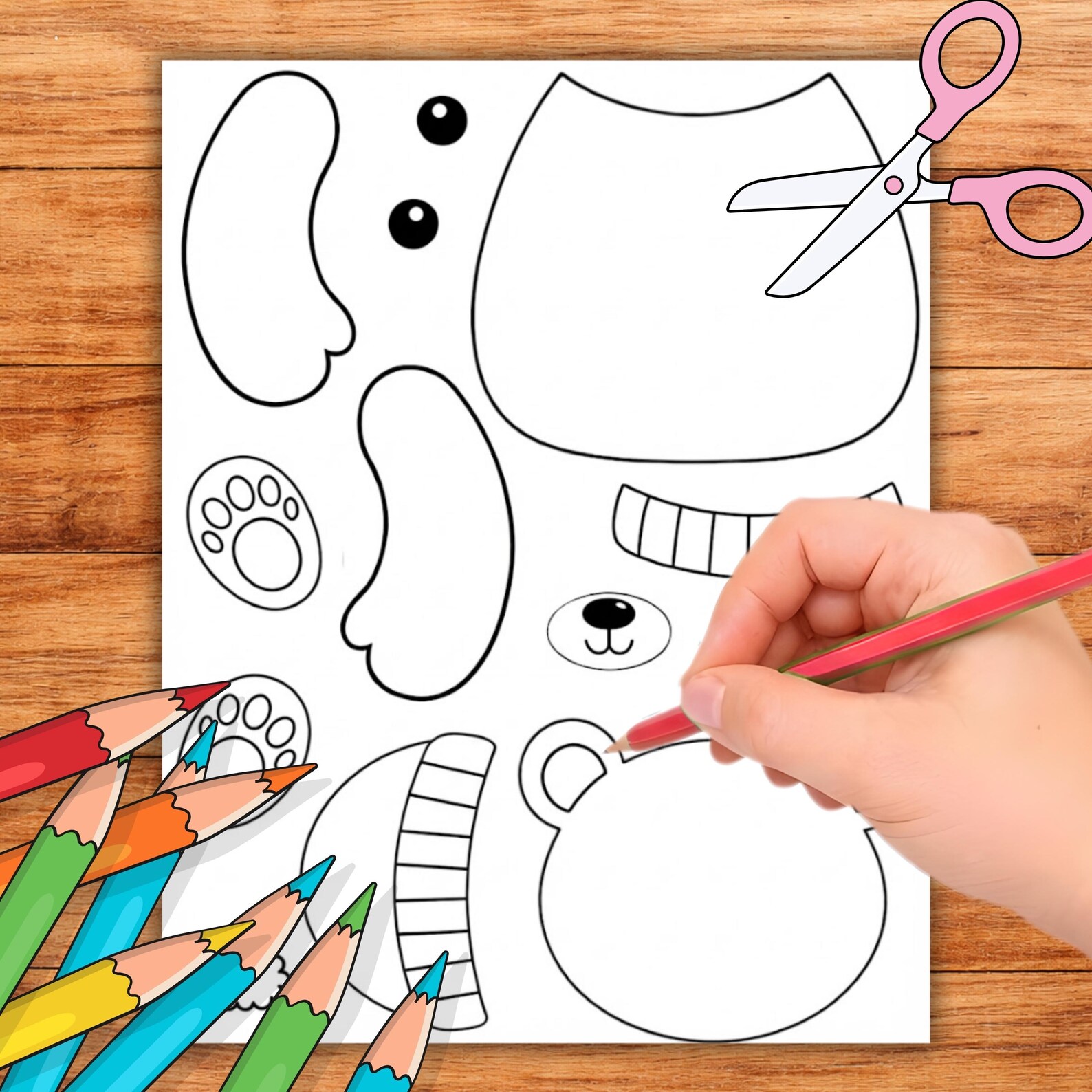 Polar Bear Craft for Kids - Cut and Glue Winter Activity - Printable ...
