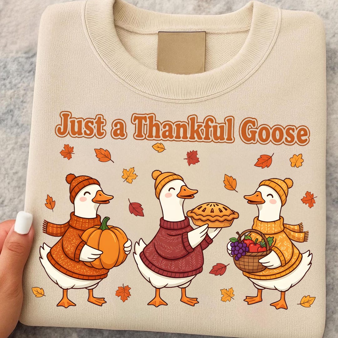 Just a Grateful Goose PNG | Funny Thanksgiving Goose Clipart ...