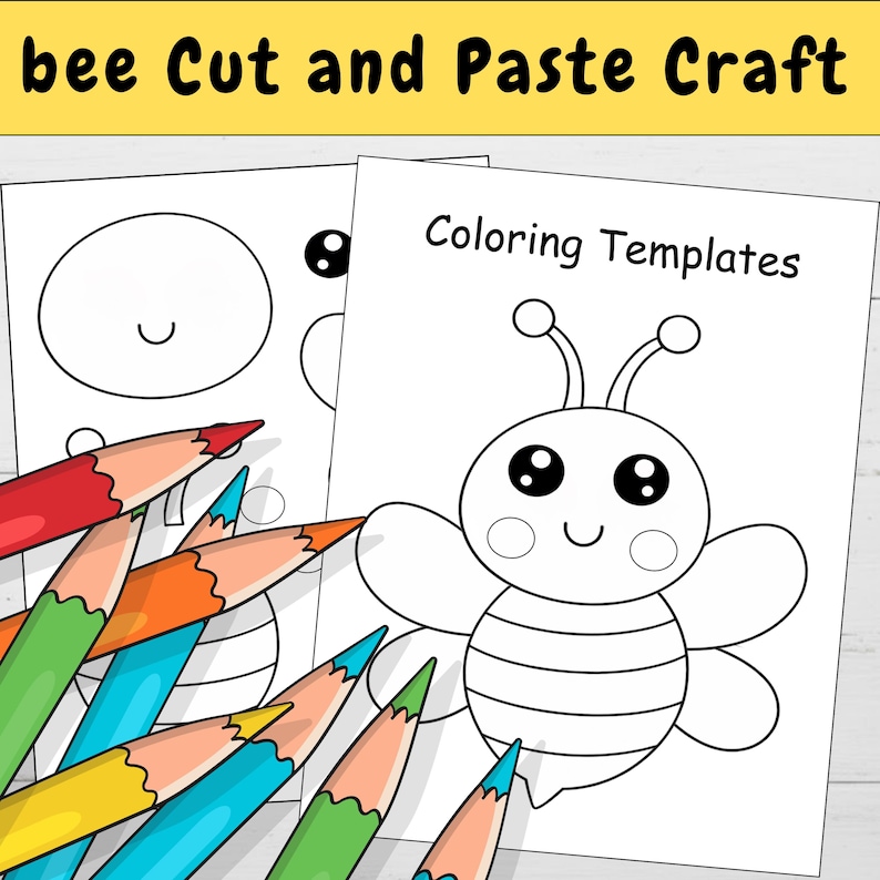 Build a Bee Craft Printable PDF | Spring Cut and Glue Preschool ...