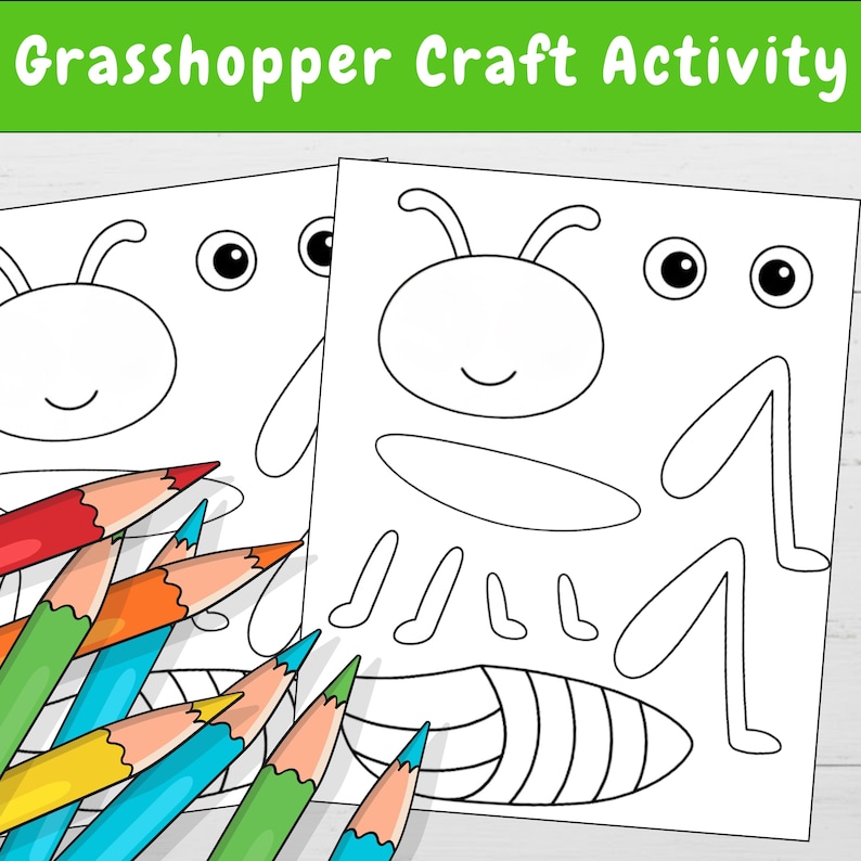 Build a Grasshopper Craft | Printable Insect Activity for Kids | Cut ...