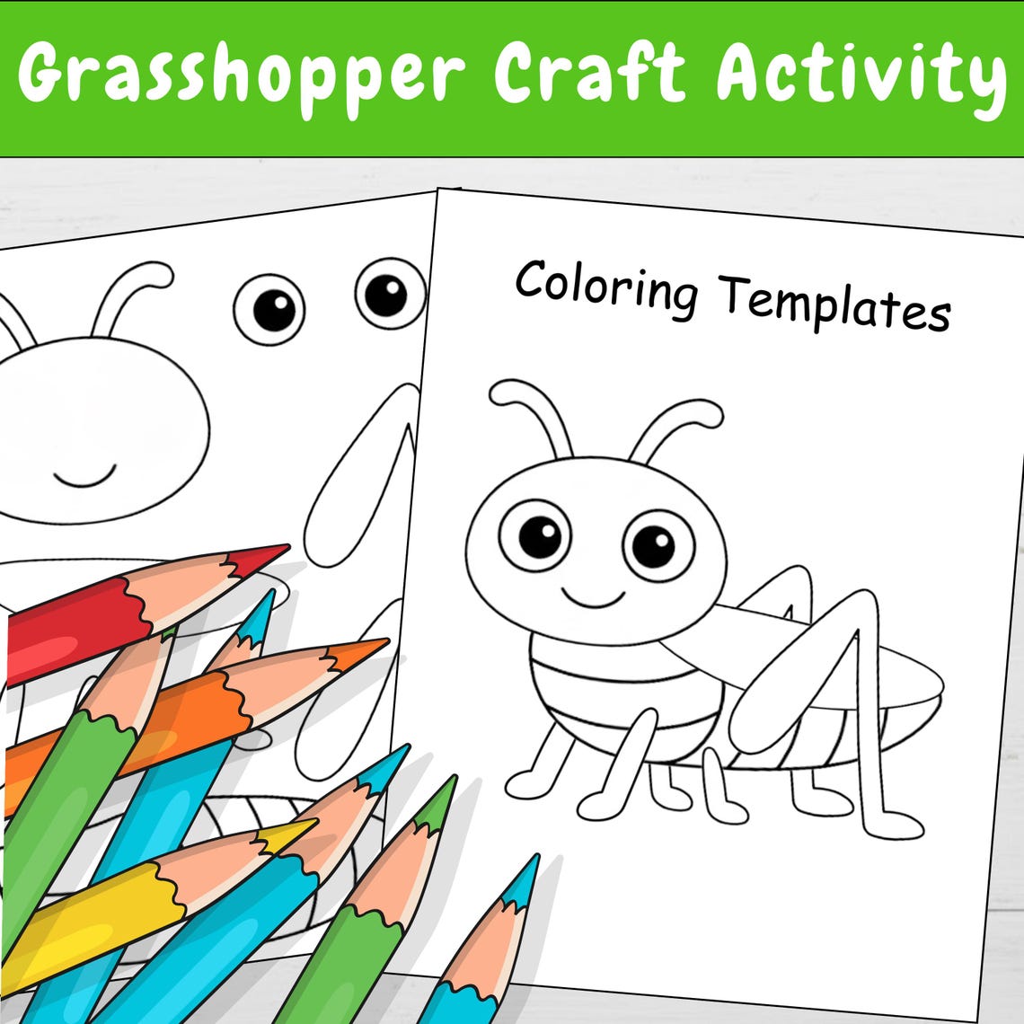 Build a Grasshopper Craft | Printable Insect Activity for Kids | Cut ...