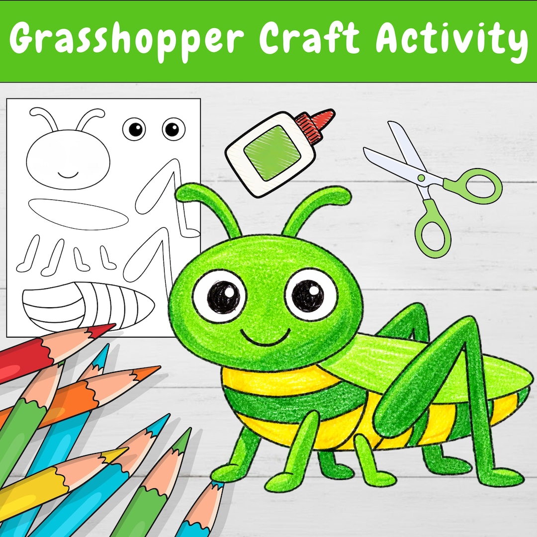 Build a Grasshopper Craft | Printable Insect Activity for Kids | Cut ...