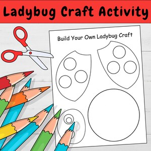 Build a Ladybug Craft Printable PDF | Spring Cut and Glue Preschool ...
