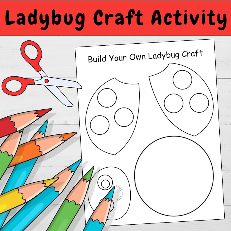 Build a Ladybug Craft Printable PDF | Spring Cut and Glue Preschool ...