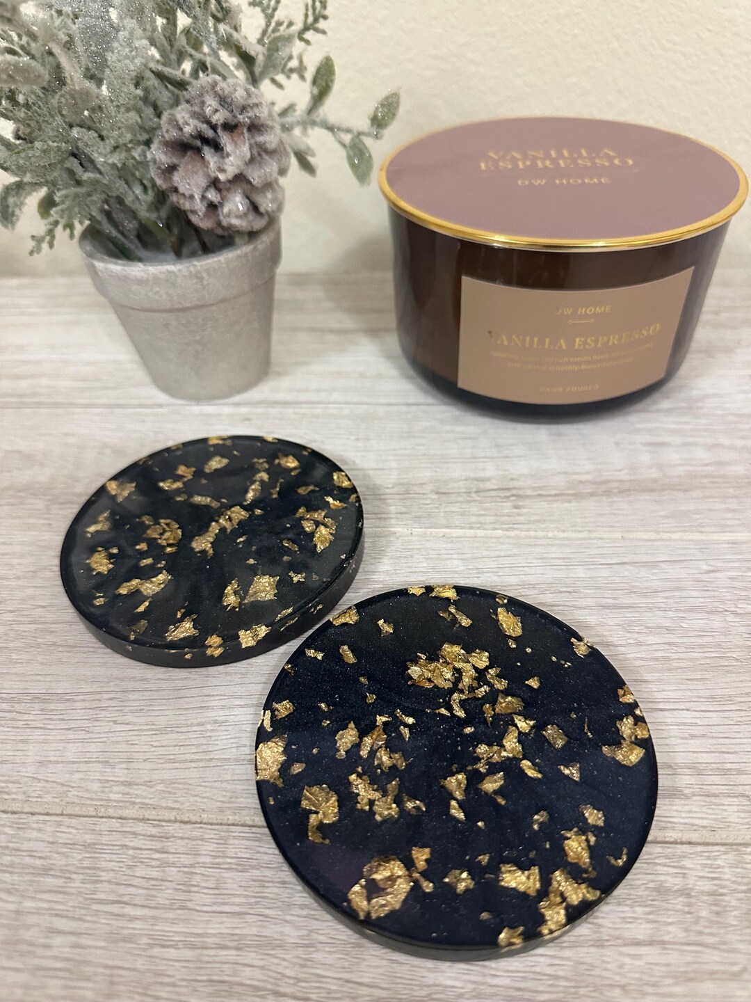 Black & Gold Coasters - Etsy Australia