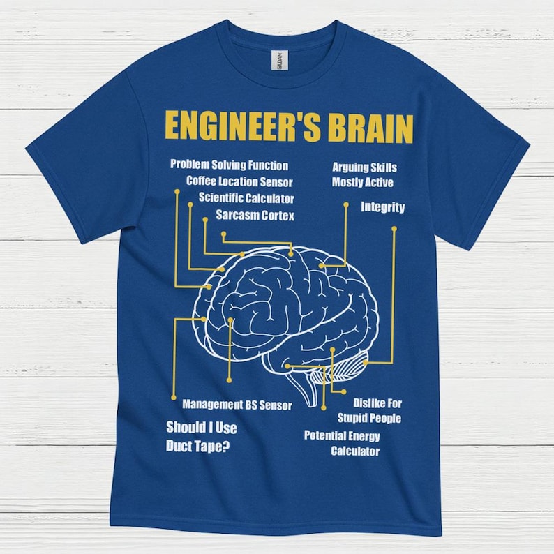 Engineer's Brain Diagram T Shirt - Etsy