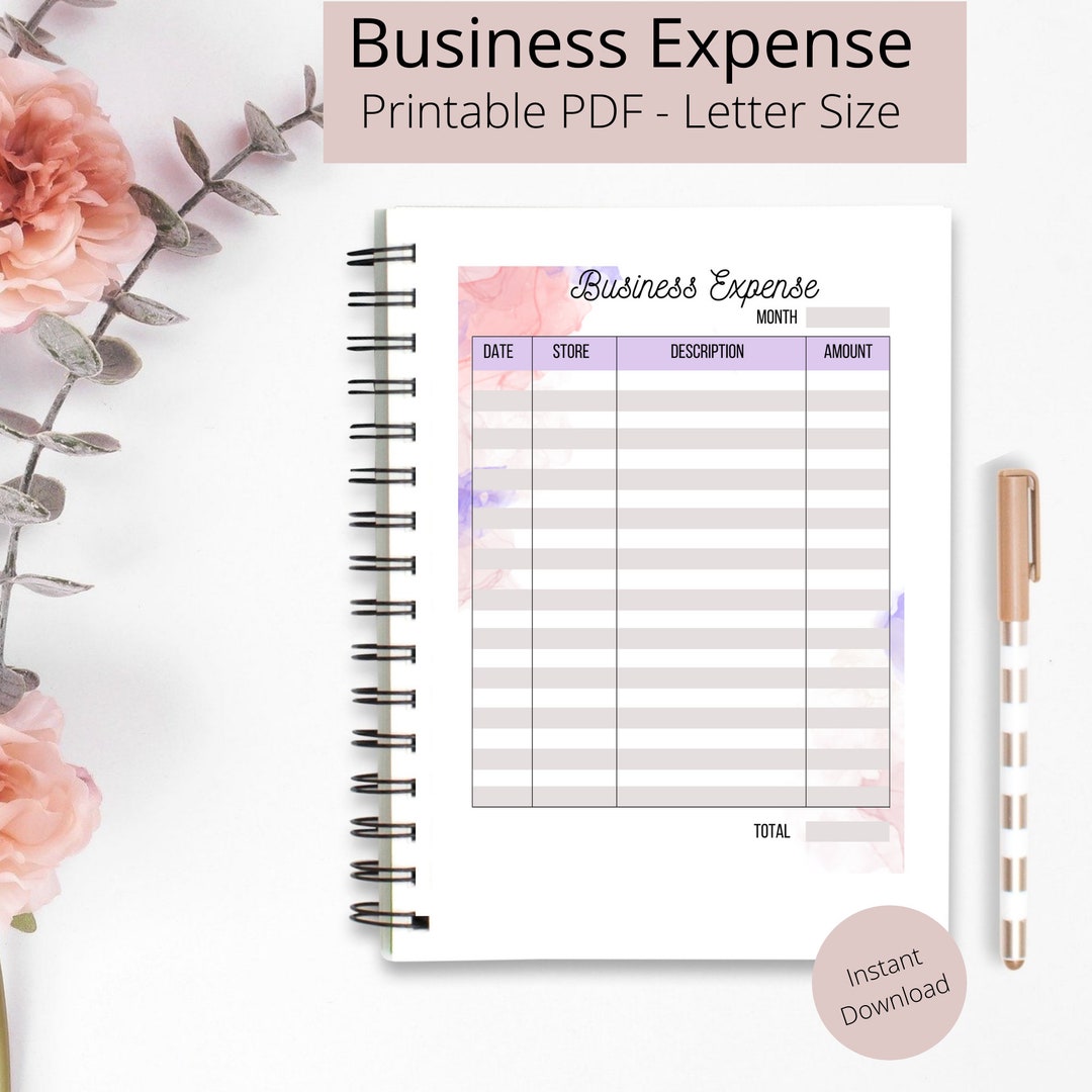 PDF Printable Business Expense, Instant Download, Expense Tracker ...