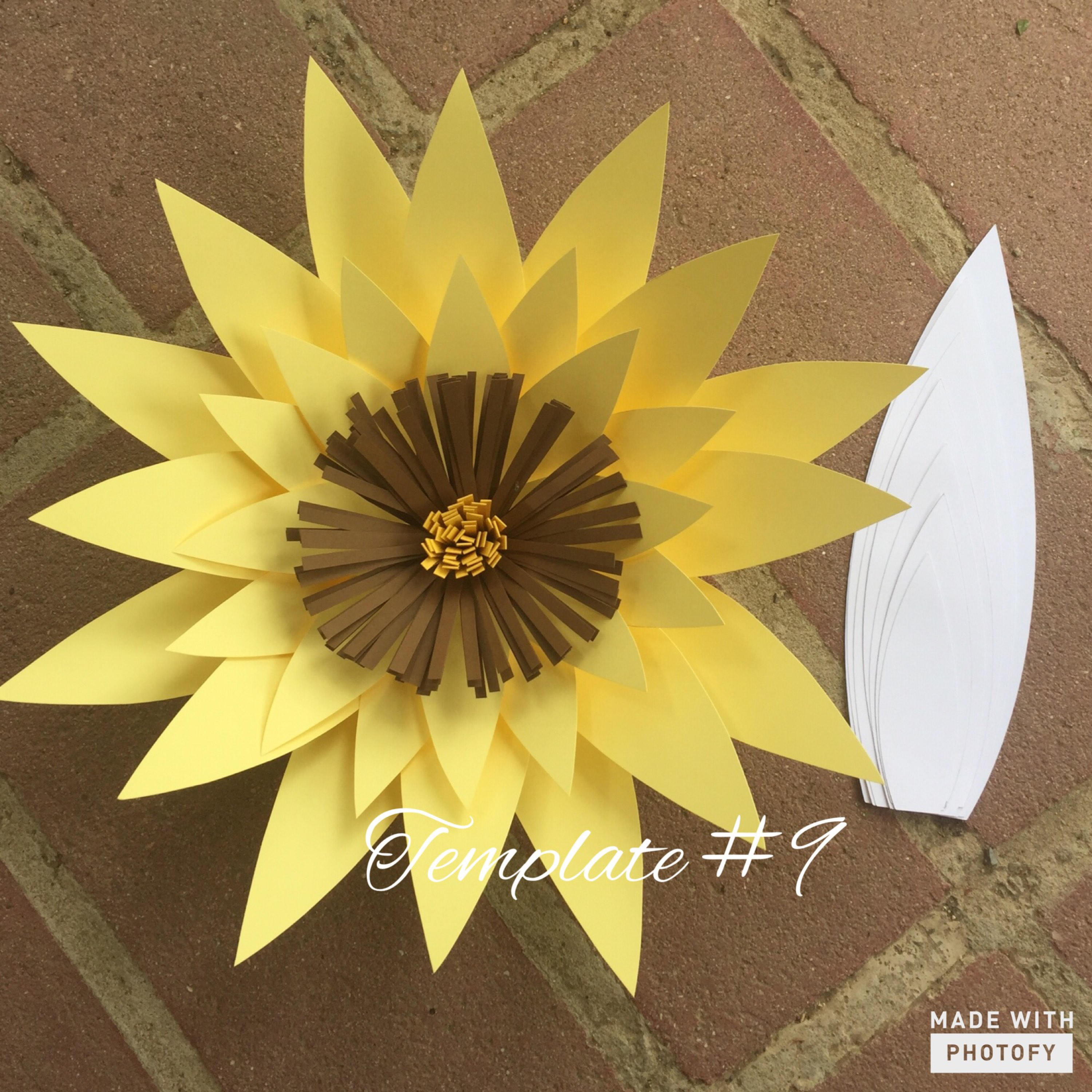 Hard Copy Paper Flower Template 9 DIY Paper Flowers Wall | Etsy