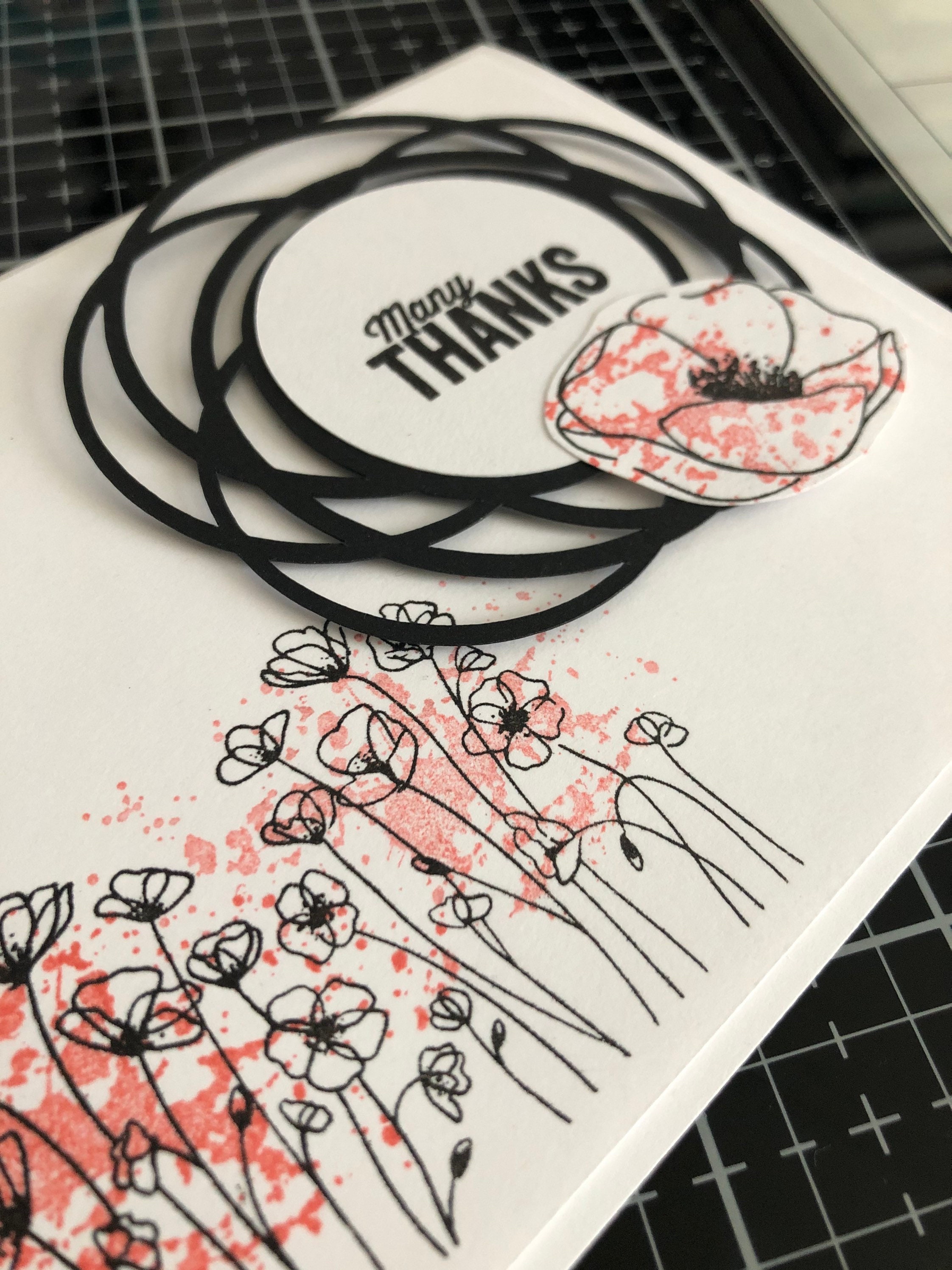 Many Thanks Cards Set of 4 Stampin' Up Painted Poppies | Etsy