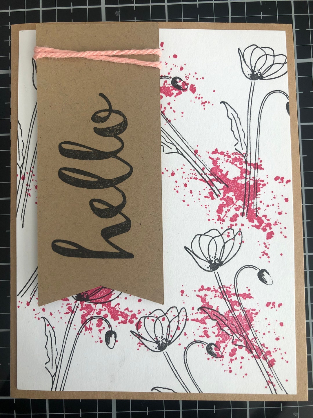 Hello Cards, Set of 4, Stampin' Up! Painted Poppies, Melon Mambo, Craft ...