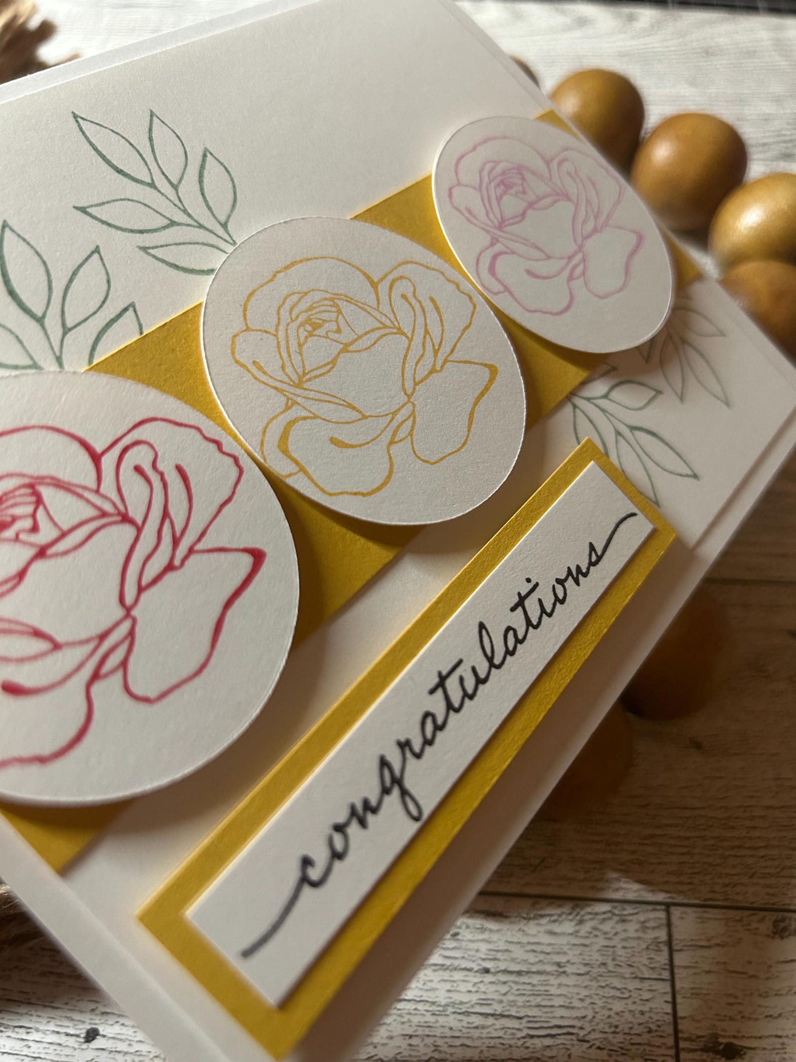 Congratulations Card Set of 4 Stampin up Happiness Abounds Flower ...