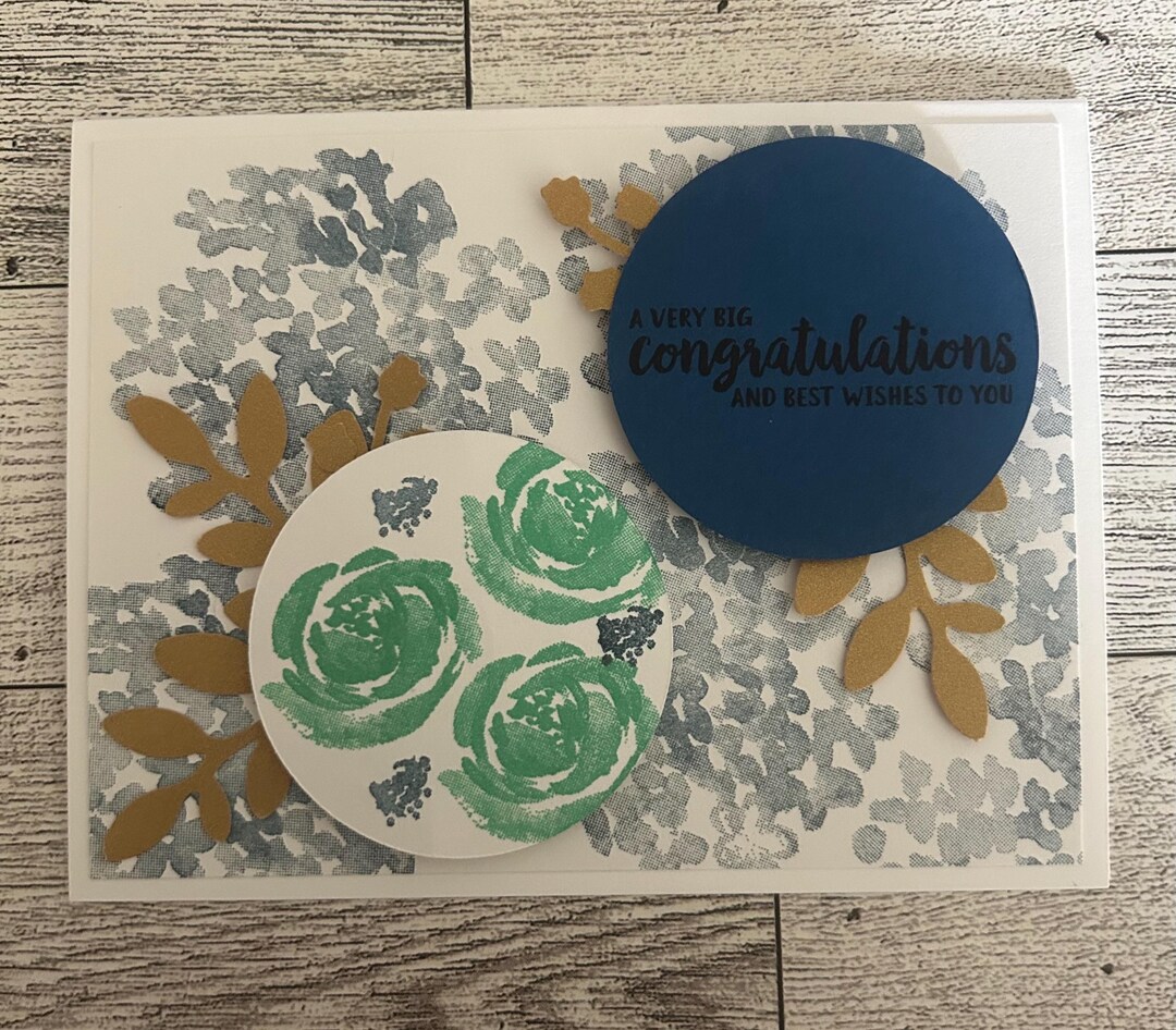 Congratulations Cards Set of 4 Stampin' Up! Shy Shamrock Flowers Gold ...