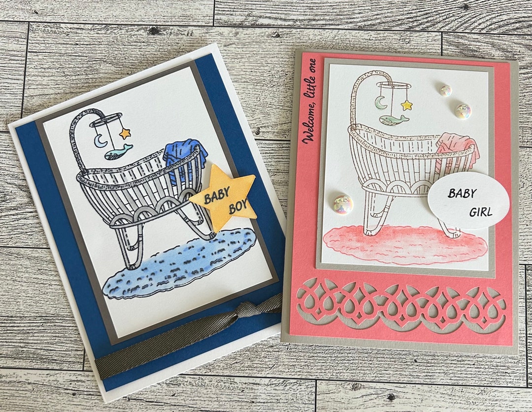 Baby Cards Set of 4 Stampin' Up! Cradle in Love Newborn Welcome Baby ...