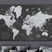 Grey Push Pin World Map Personalized 1-panel Canvas Custom - Etsy