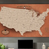 Basketball Stadium Map, NBA Stadium Tracker, Anniversary Gift, NBA ...
