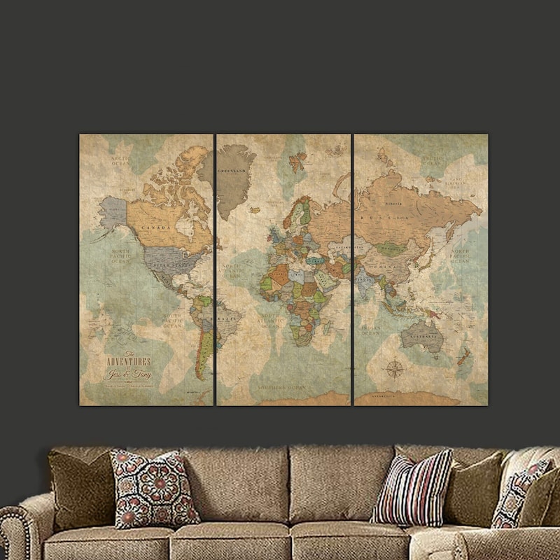 Large Wall World Map - Etsy