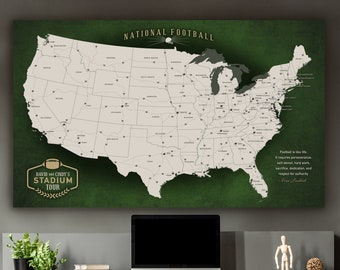 Football Bucket List Map - Etsy
