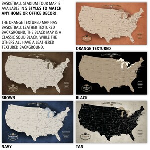 Basketball Stadium Map, Executive Stadium Tour Push Pin Bucket List Map ...