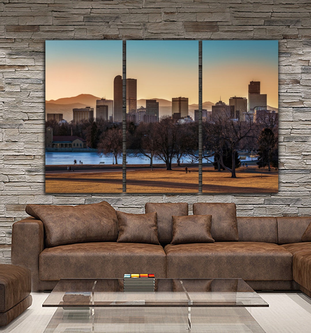 Denver Skyline Canvas Set, Large Wall Art, Denver Print, Denver Canvas ...