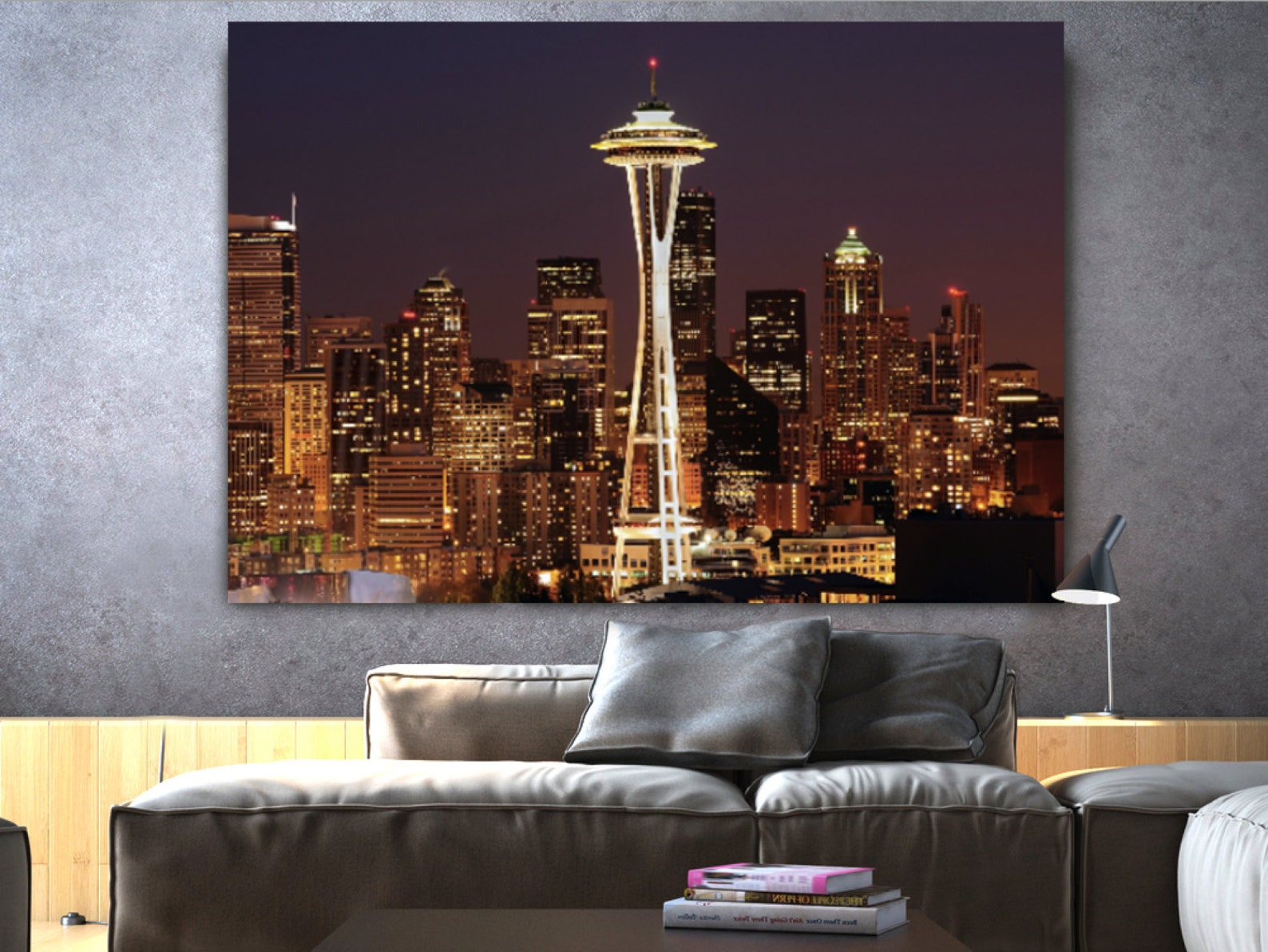 Seattle Skyline Canvas Set Large Wall Art Seattle Photo - Etsy