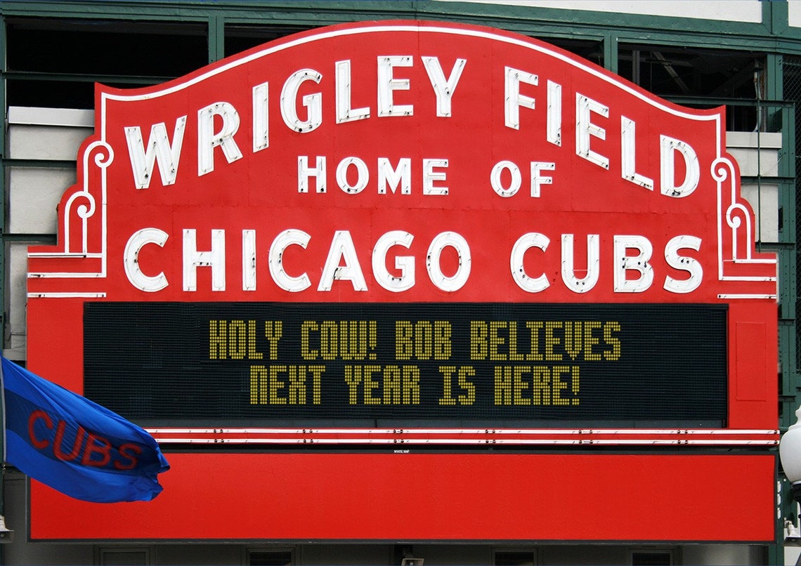 Personalized Wrigley Field Sign Canvas Chicago Cubs Print - Etsy