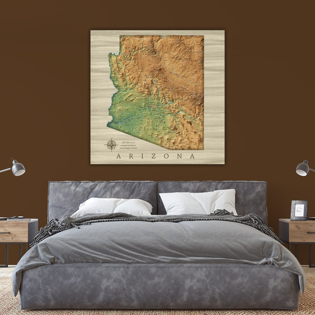 Arizona Push Pin Map, Personalized Arizona State Map for Office ...