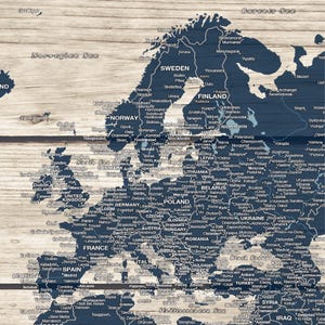 Personalized Rustic World Map on Wood Grain Background, Custom Canvas ...