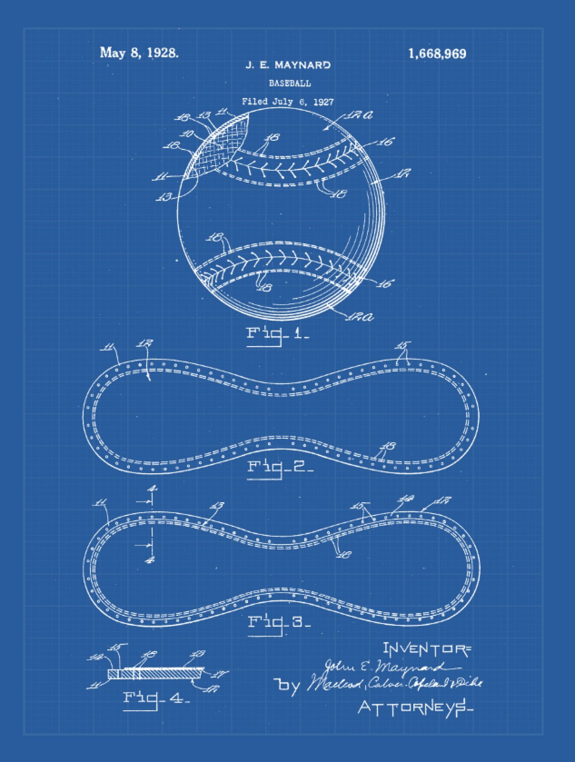 Baseball Patent Print on Canvas. Framed & Ready to Hang. Great - Etsy