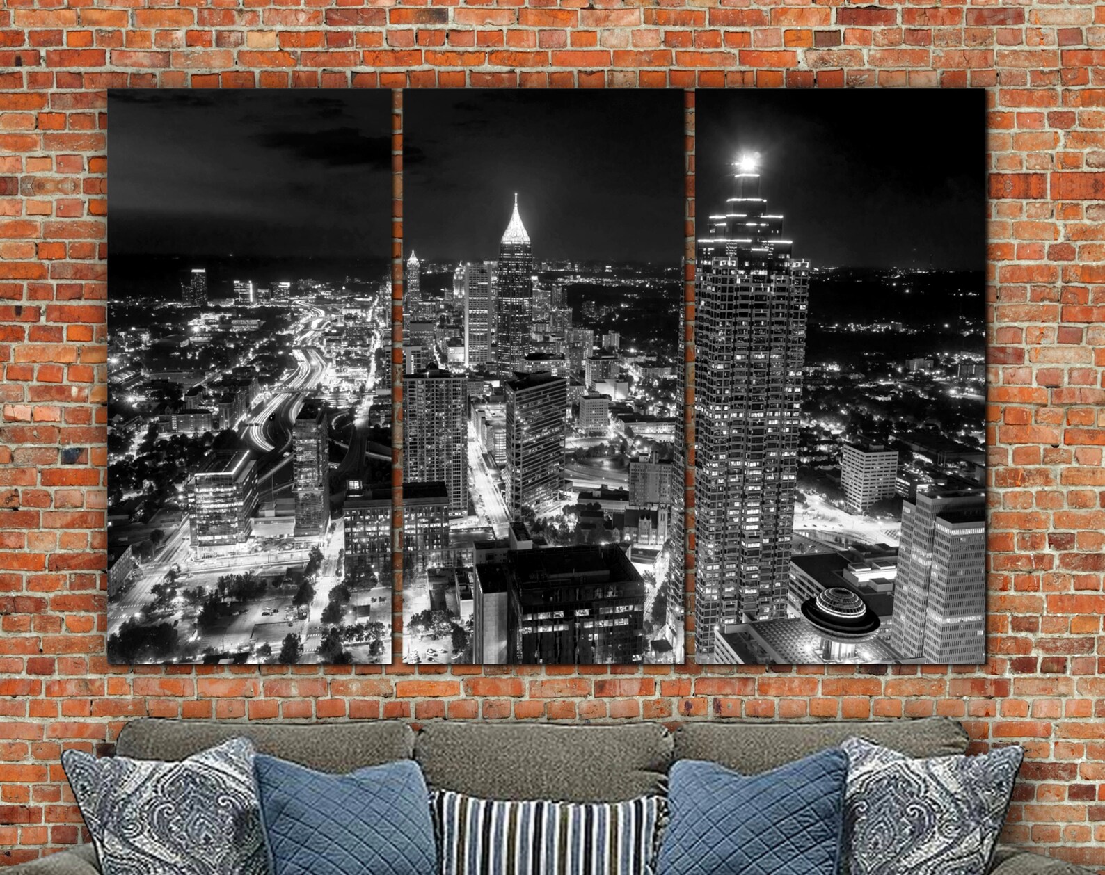 Atlanta Skyline Art, Brite Night Atlanta Canvas, Atlanta Photo Print ...