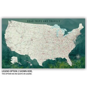 USA Road Trip Push Pin Map, Personalized Pinboard Map, Premium ...